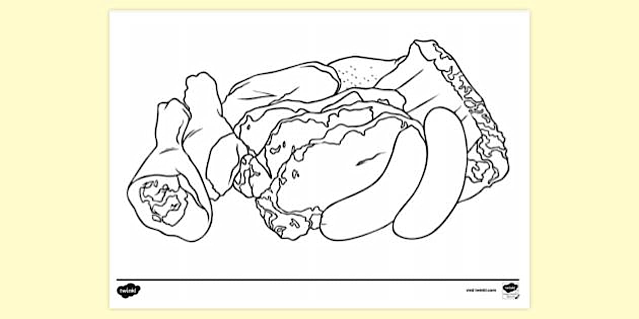 Meat Colouring | Colouring Sheets (teacher made) - Twinkl