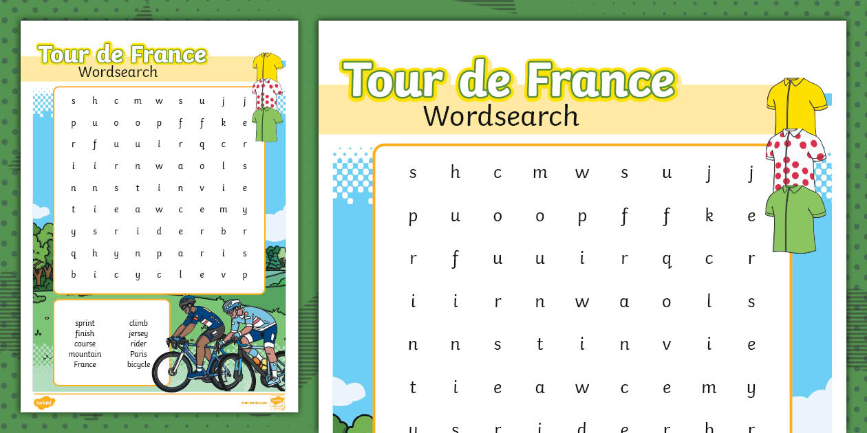Tour de France Themed Word Search