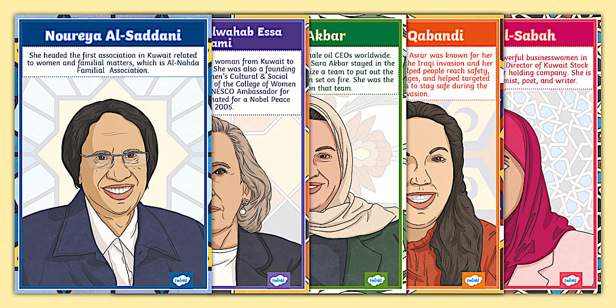 Discover Inspiring Kuwaiti Women: Kuwait Women's Day Display Posters