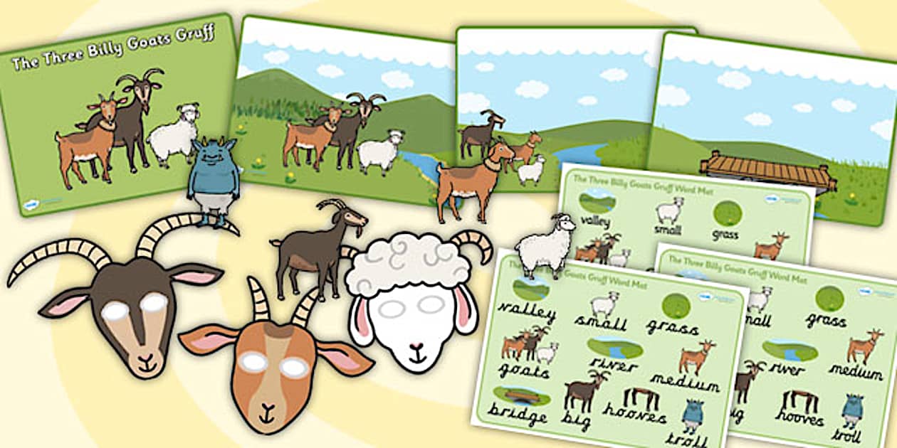 The Three Billy Goats Gruff Story Sack (teacher made)