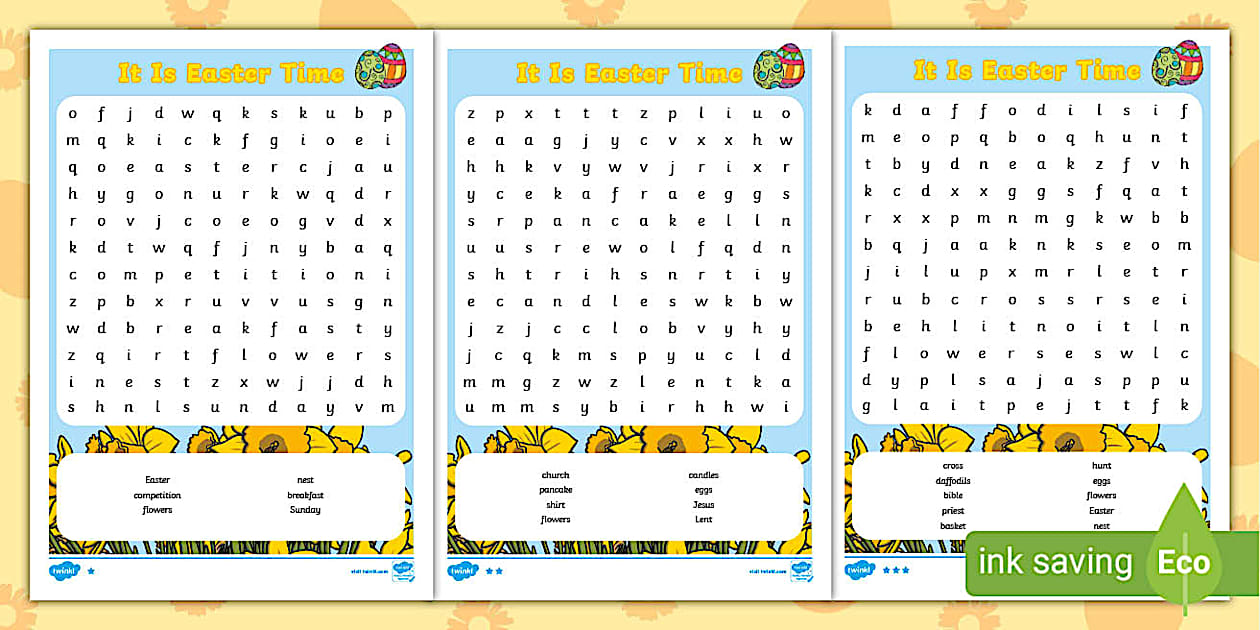 Easter Themed Words- Word Search (teacher made) - Twinkl
