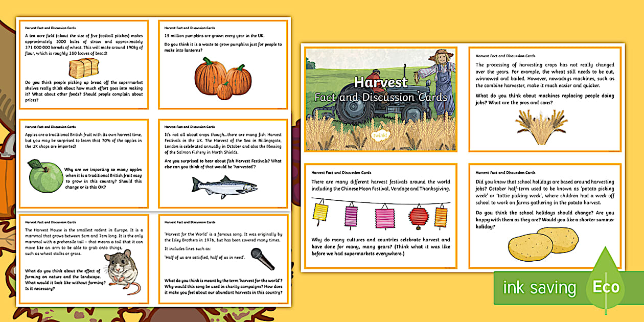 Harvest Fact and Discussion Cards | Primary Resource
