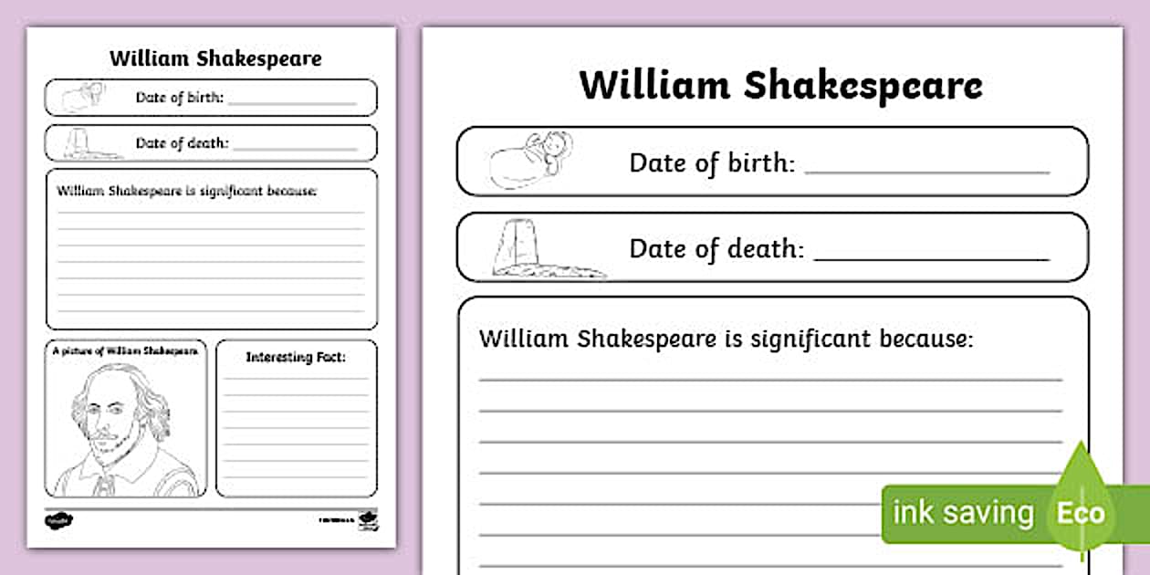 Why Shakespeare is Important - Writing Frame - KS2 - Twinkl