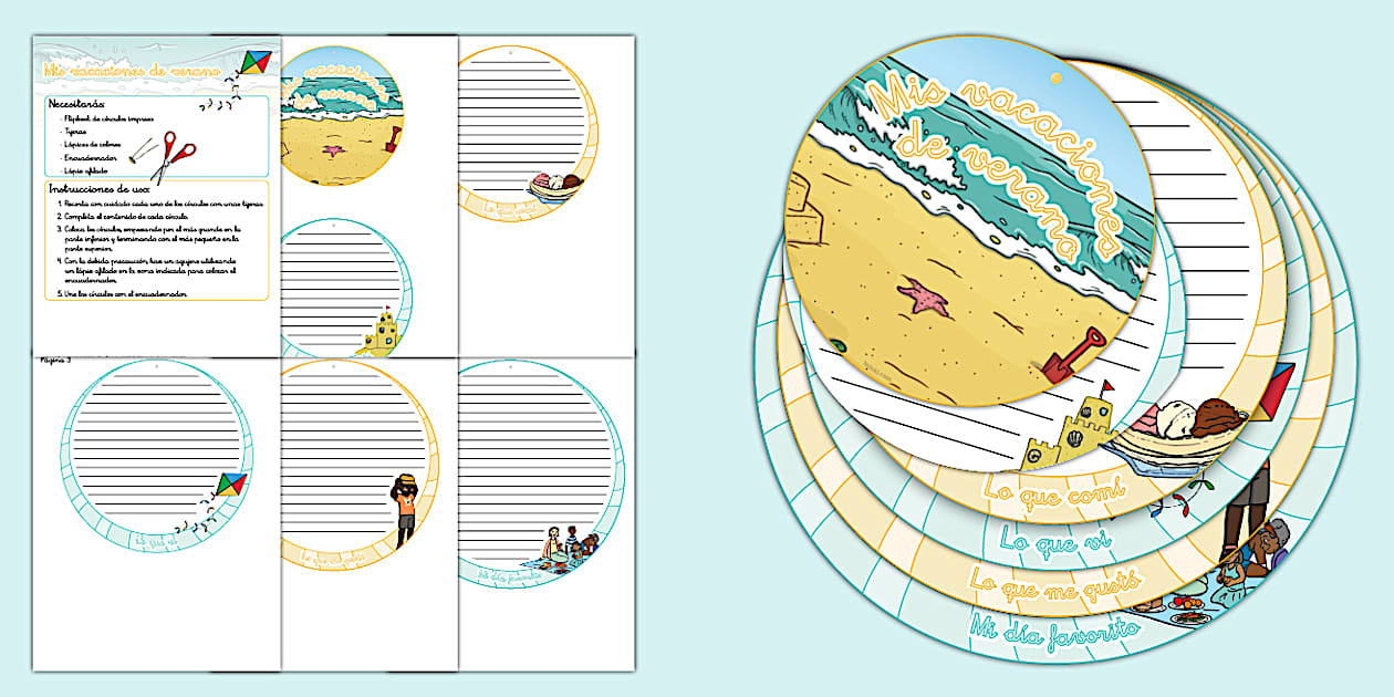 Flipbook: Mis vacaciones de verano (teacher made) - Twinkl