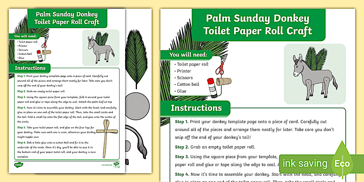 Palm Sunday Donkey Toilet Paper Roll Craft - Resources