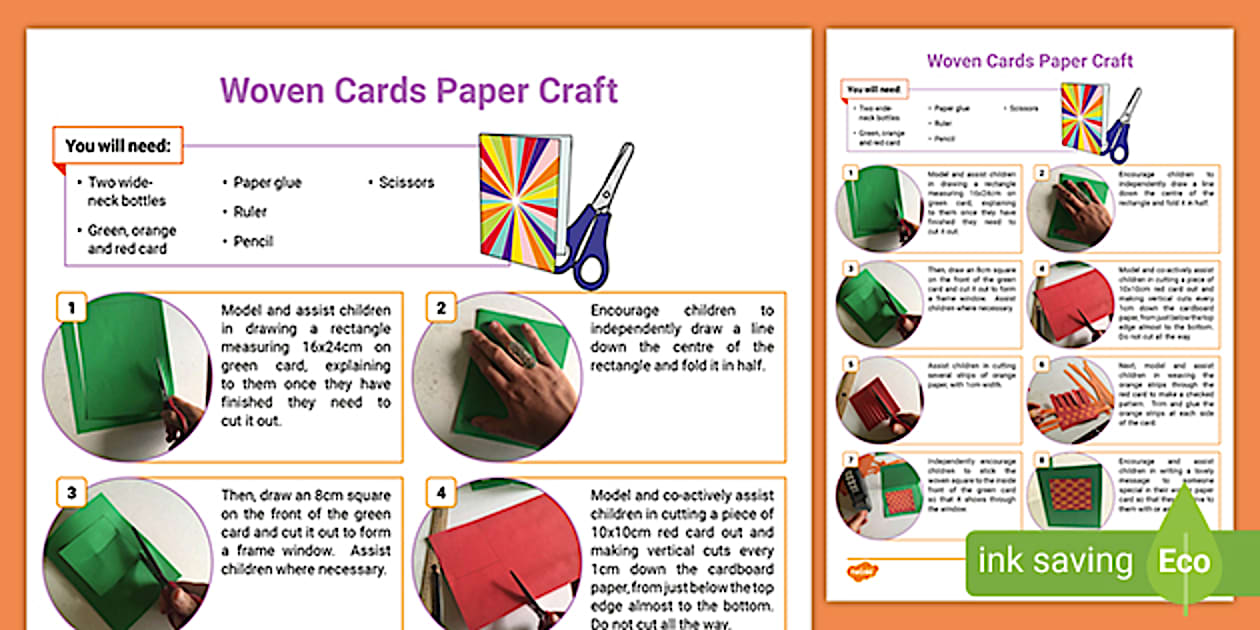 Woven Cards Paper Craft - Paper Weaving | Twinkl - Twinkl