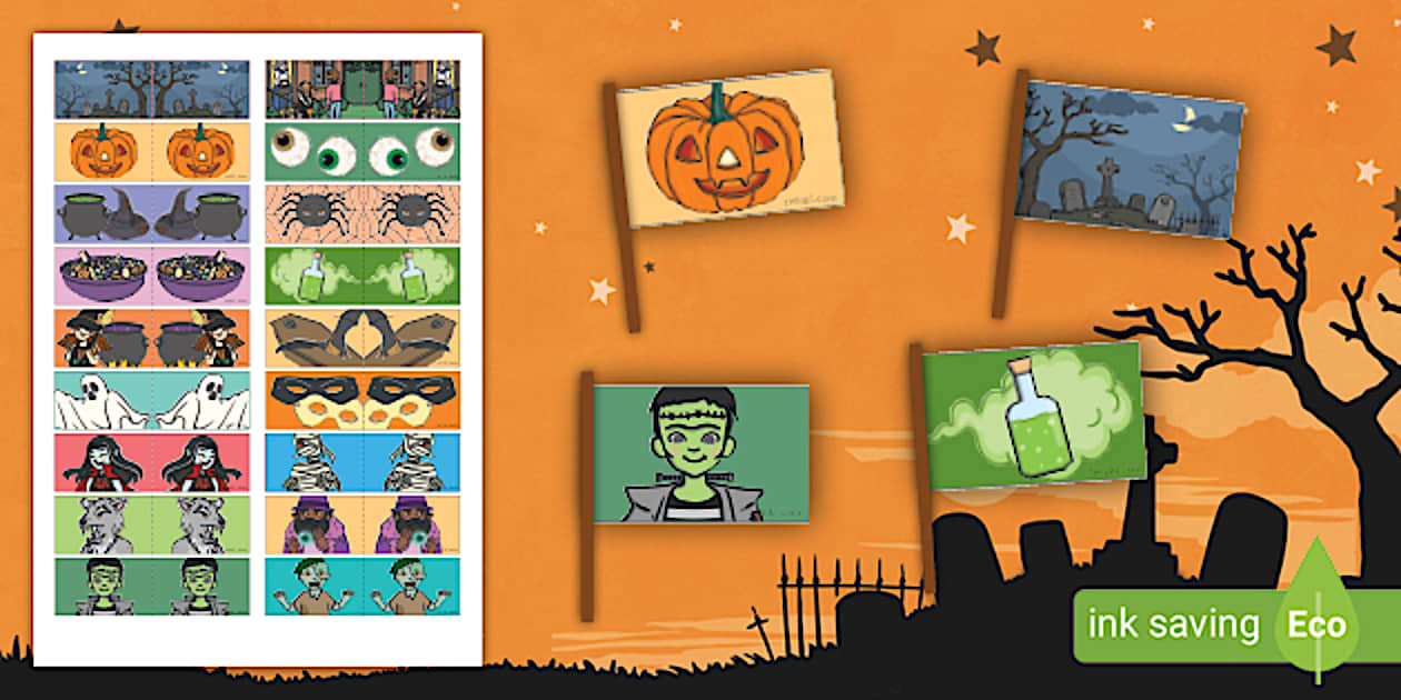 Halloween Party Toothpick Flags (teacher made) - Twinkl