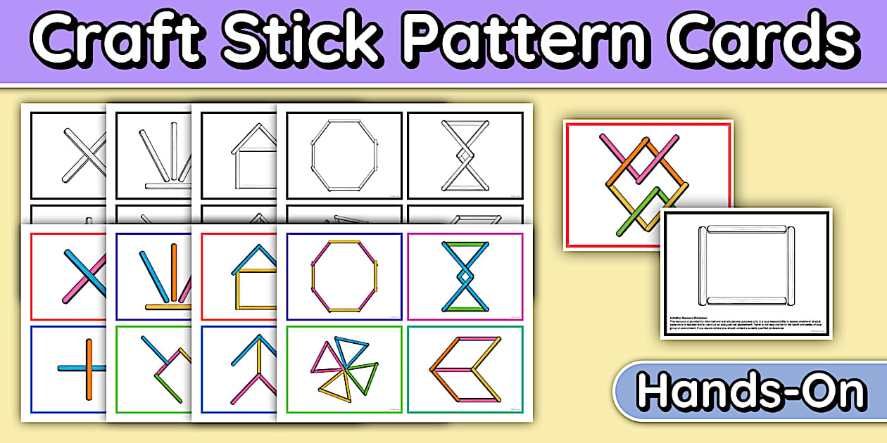 Craft Stick Shape and Pattern Cards