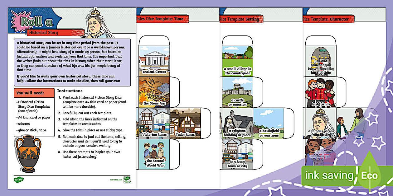 Roll a Historical Story (Ages 5 - 7) - Historical Story Dice