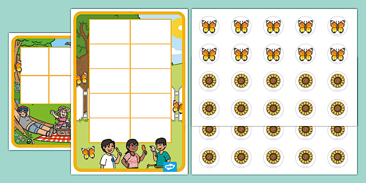 Summer Ten Frame and Counters Resource Pack - (teacher made)