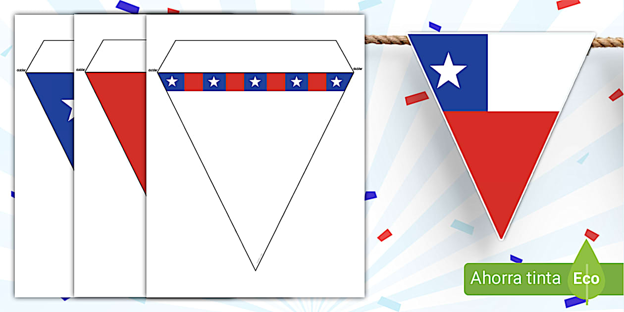 Decoración del Salón - Banderines Chilenos (teacher made)