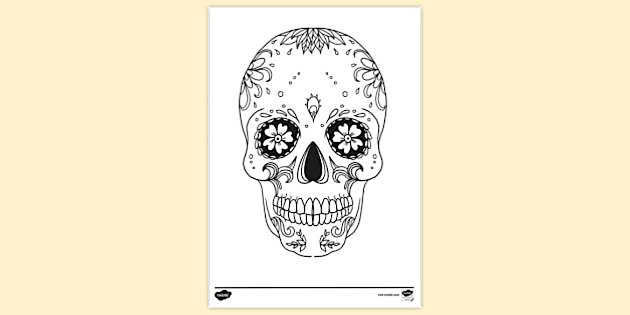 Printable Colouring Pages of Skulls | Colouring Sheets