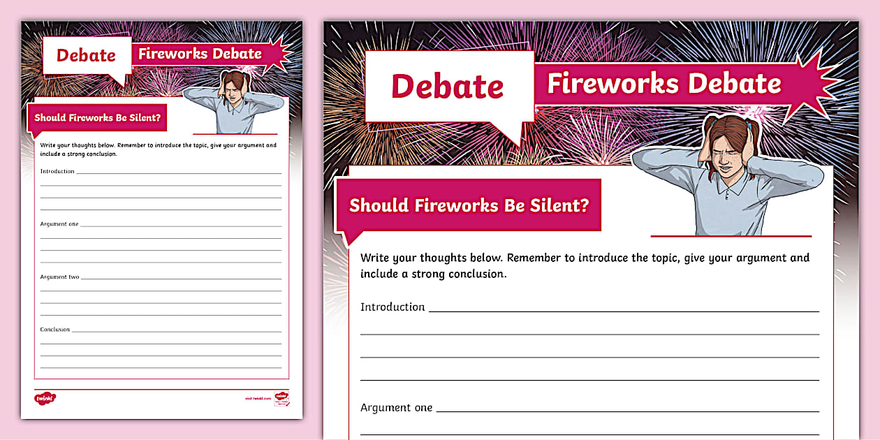 Should Fireworks Be Silent? Debate Writing Frame - Twinkl