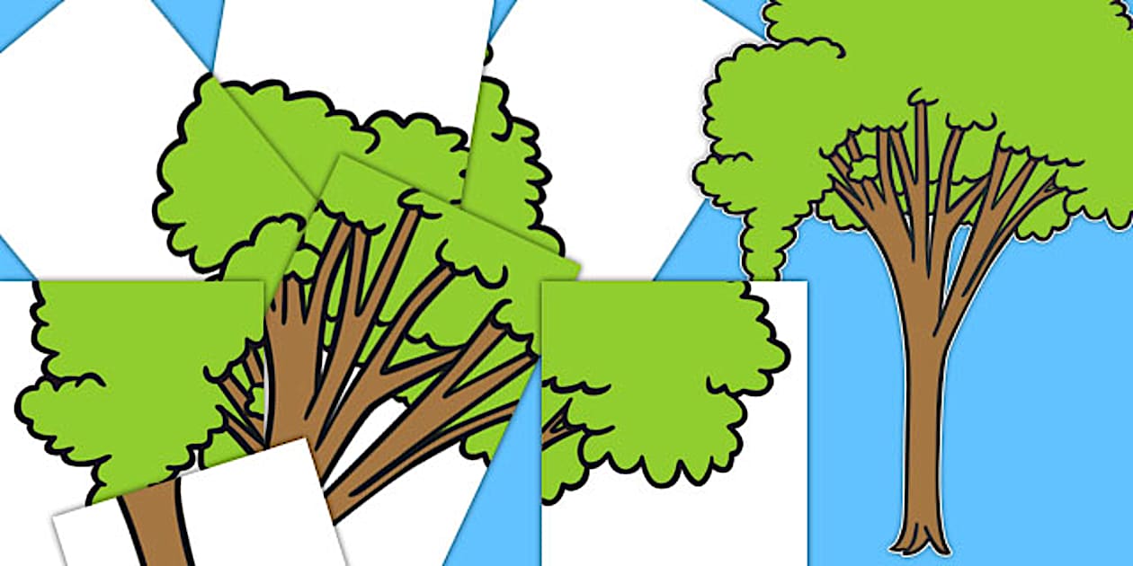 Black and White Large Tree Template (teacher made) - Twinkl