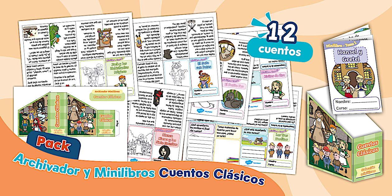 Pack Minilibros y Archivador de Cuentos| 1°|2°| Lenguaje