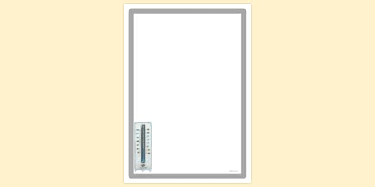 Cold Thermometer Page Border (Teacher-Made) - Twinkl