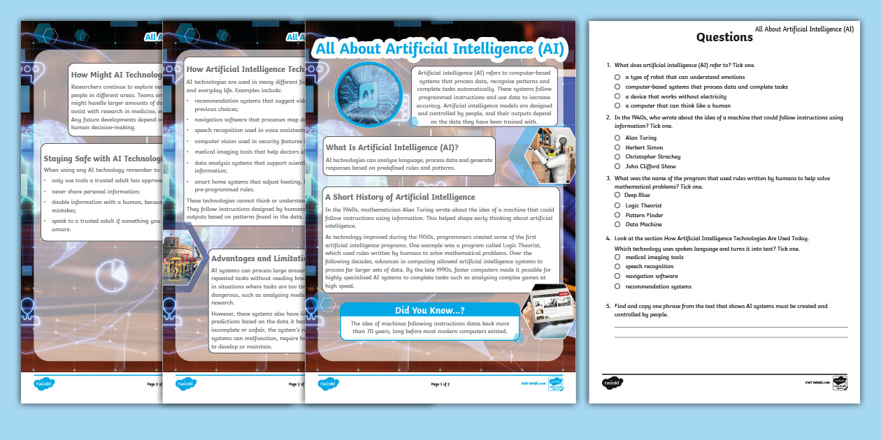 Artificial Intelligence (AI) Differentiated Reading Comprehension Activity