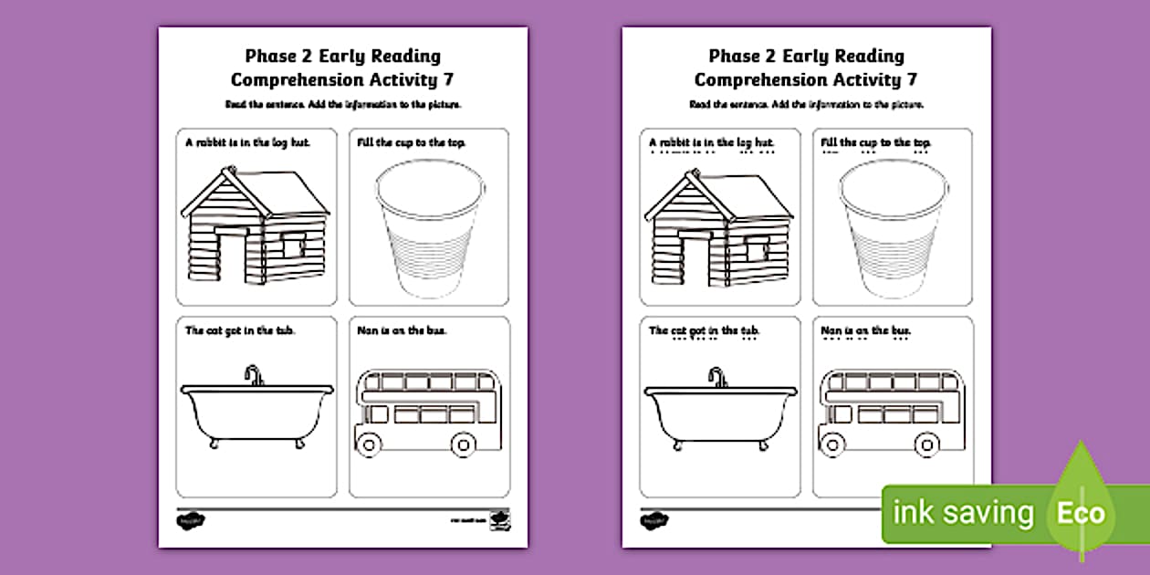Phase 2 EYFS Reading Comprehension Activity 7 (teacher made)