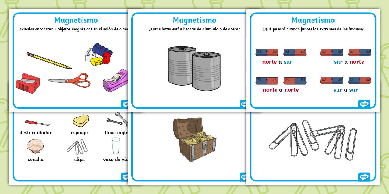 Tarjetas de desafío sobre magnetismo - Twinkl Colombia