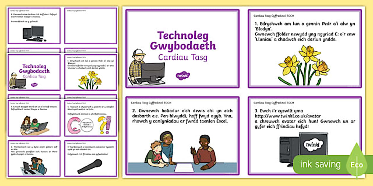 Cardiau Tasg Cyffredinol TGCH Cardiau Her-Welsh - Twinkl