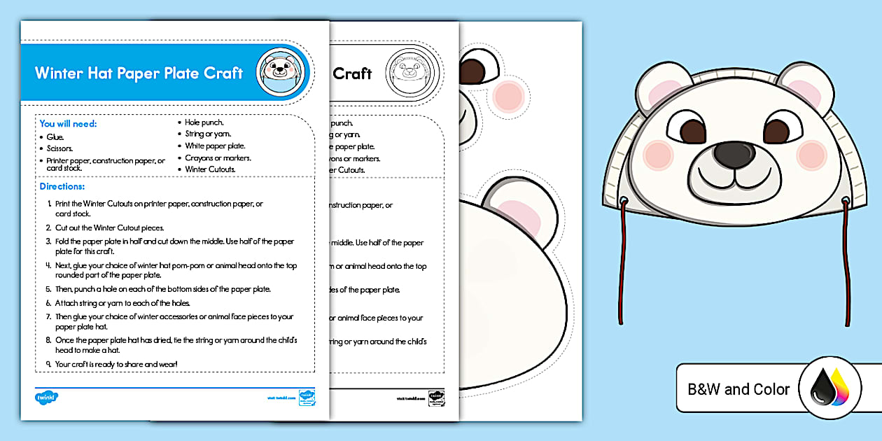 Paper Plate Winter Hat Craft | Winter | Twinkl USA - Twinkl