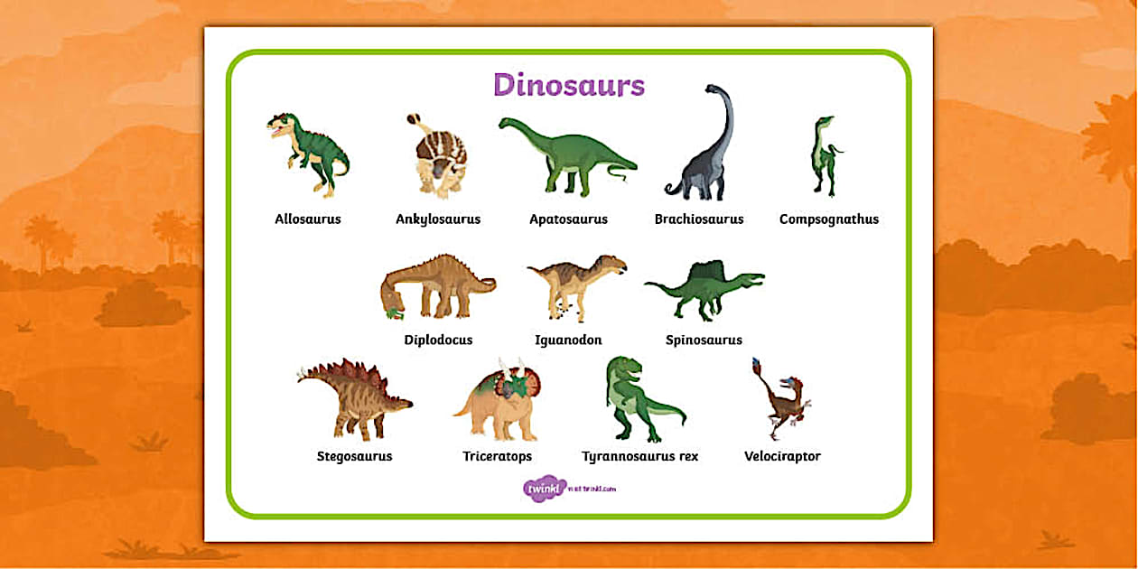 Dinosaur Names Word Mat