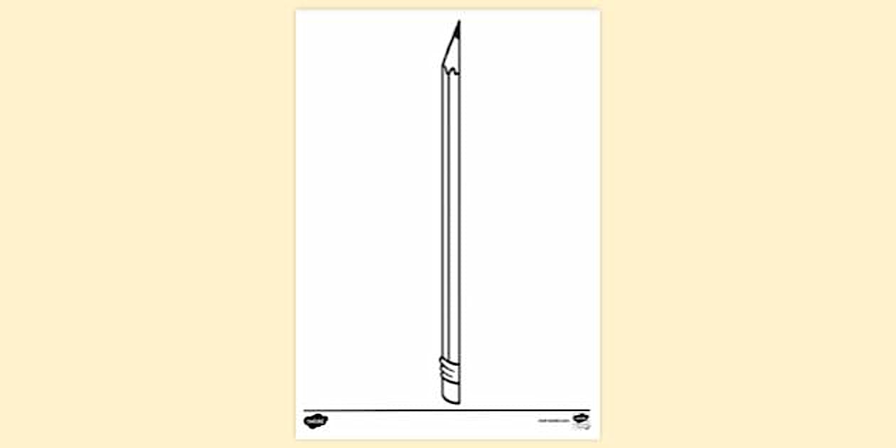 Half a Pencil Colouring Sheet | Colouring Sheets - Twinkl