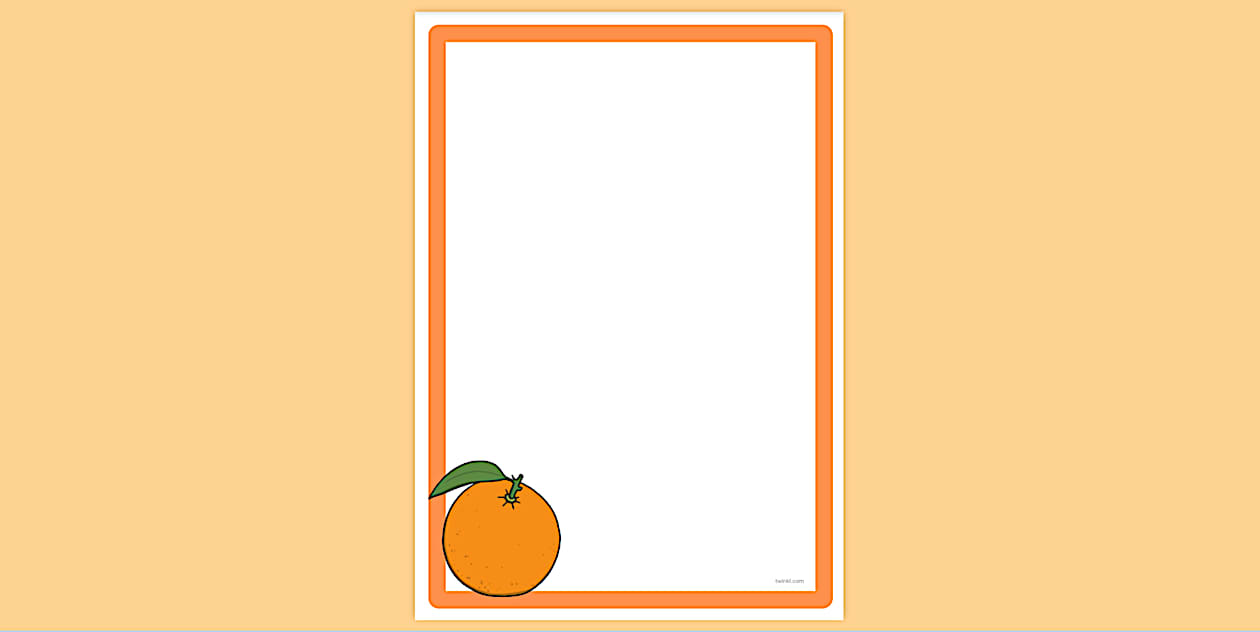 Simple Blank Orange Page Border | Page Borders | Twinkl