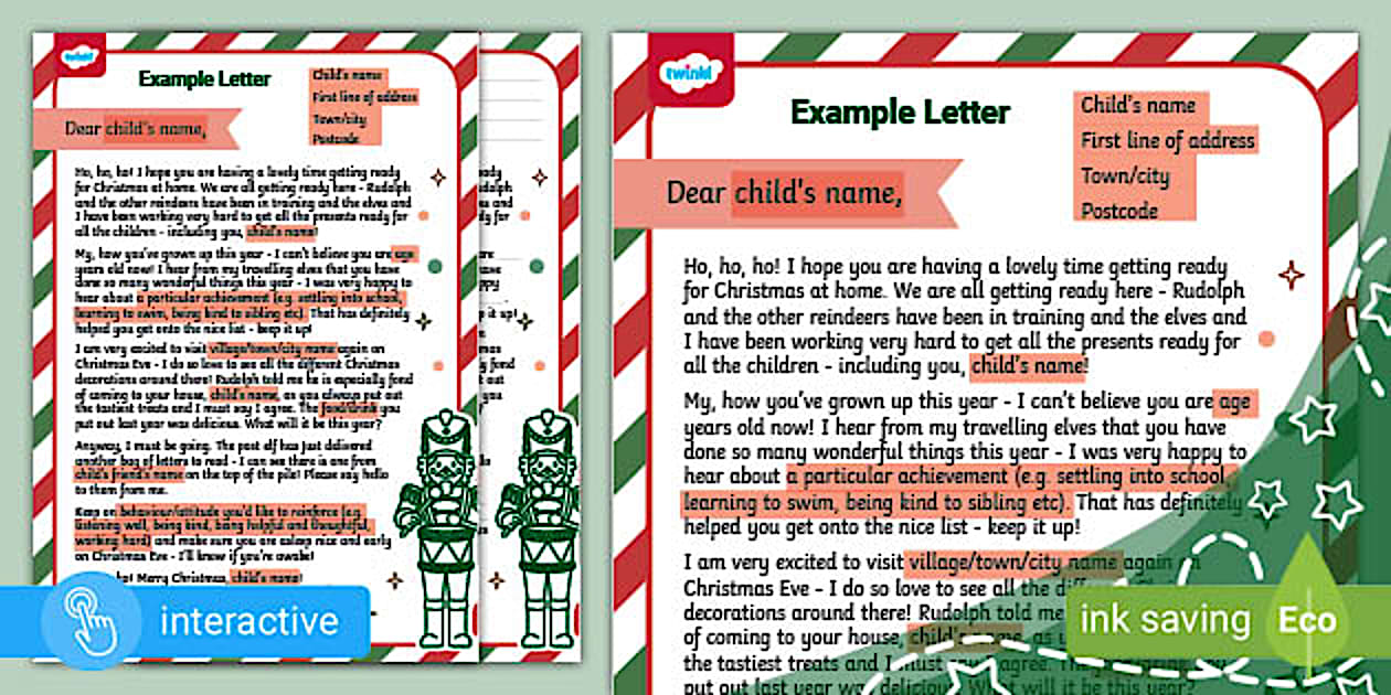 Parents Editable Letter from Father Christmas - Twinkl