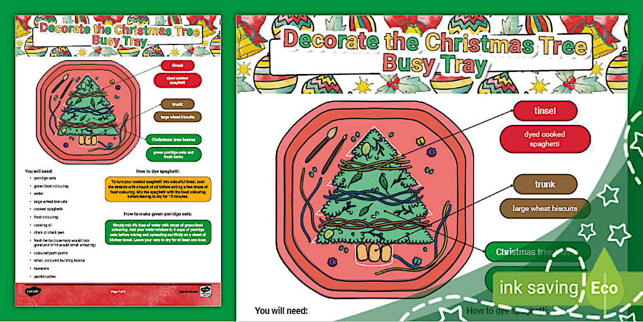 Decorate the Christmas Tree Busy Tray (teacher made)