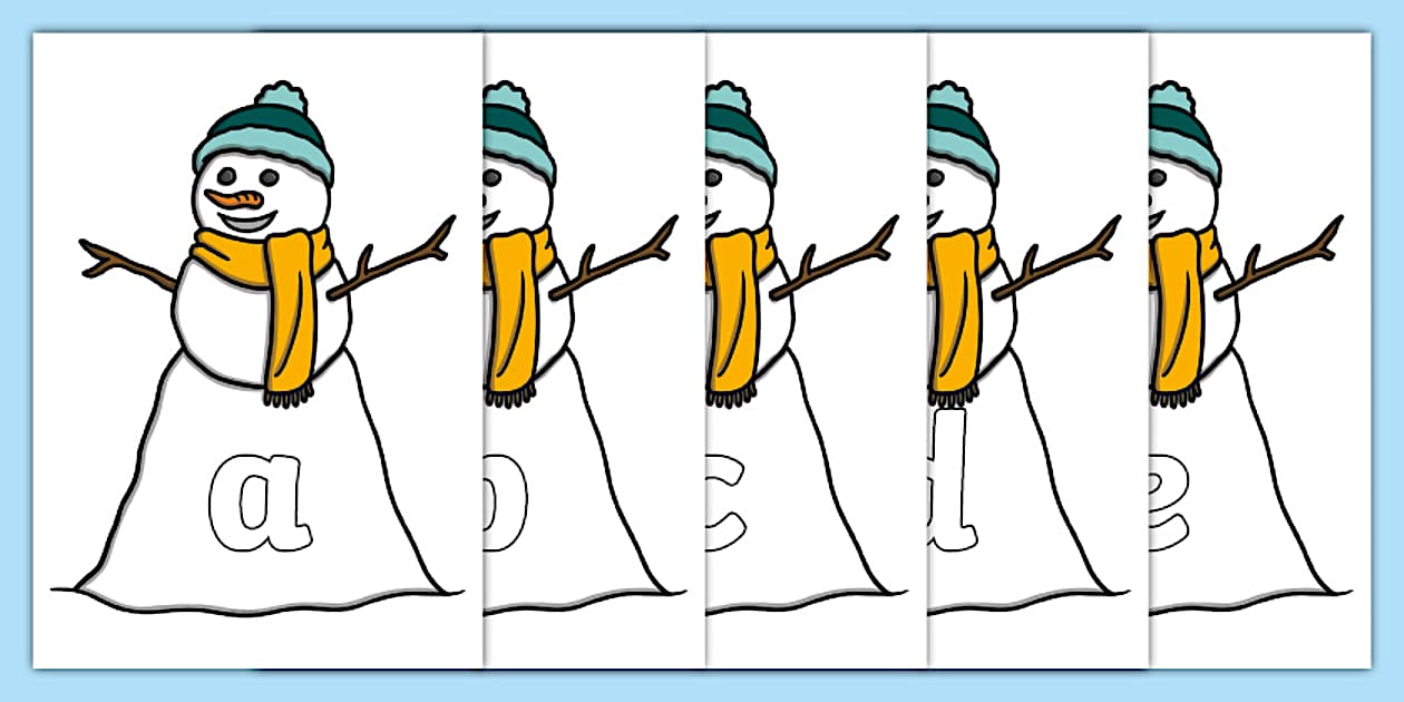 A-Z Alphabet on Snowmen (teacher made) - Twinkl
