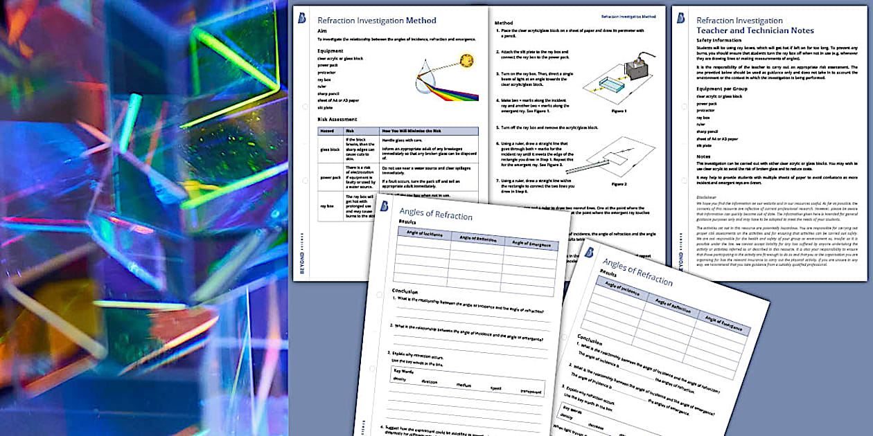 KS3 Refraction Investigation (Teacher-Made) - Twinkl