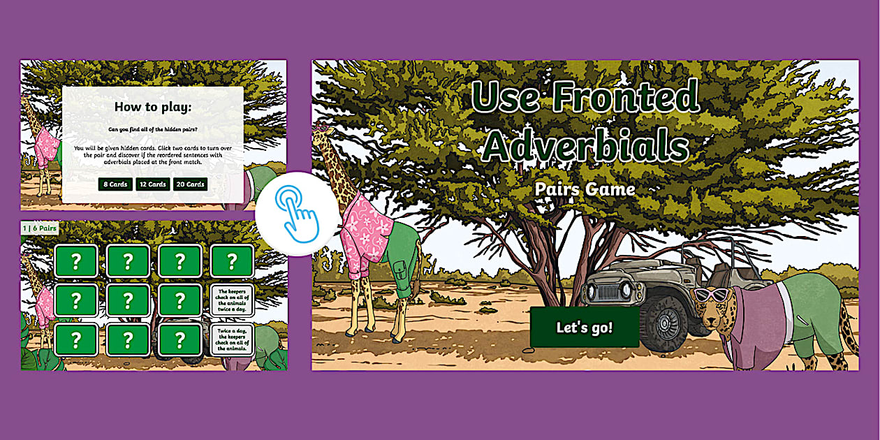 Use Fronted Adverbials KS2 English Pairs Game (teacher made)