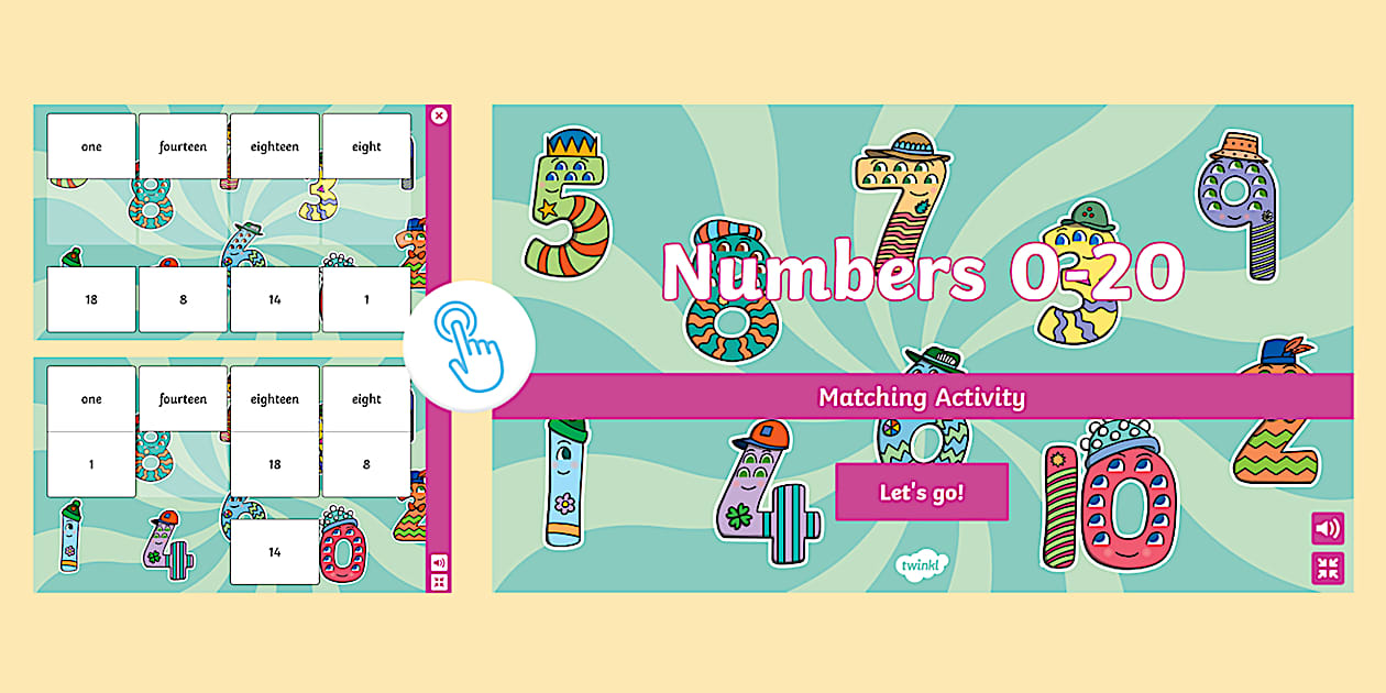 👉 Numbers to 20 Interactive Word Cards (teacher made)