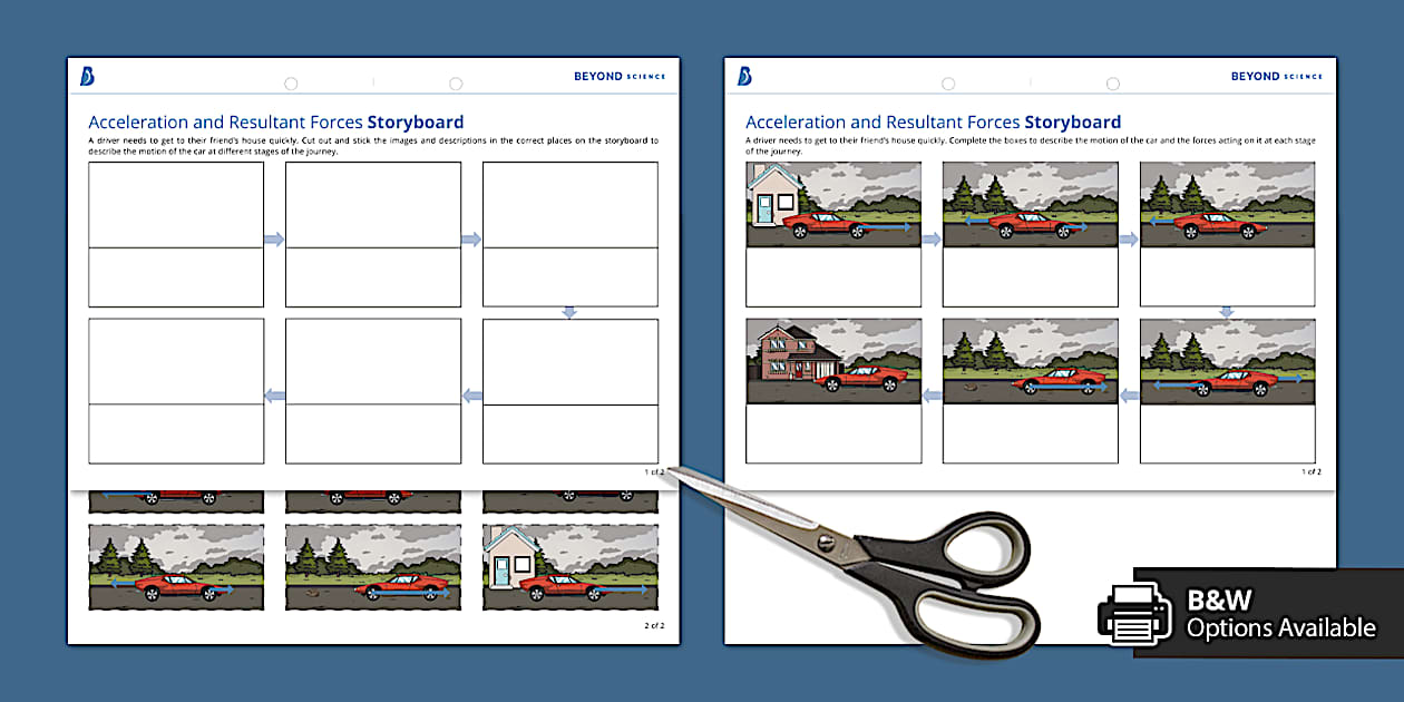 Acceleration and Resultant Forces Storyboard (teacher made)