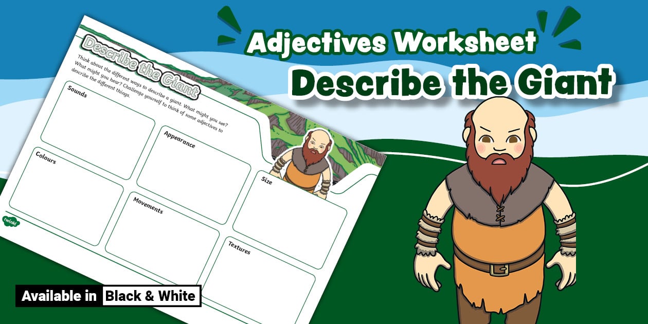 Foundation Phase Home Language - Giants - Adjectives Worksheet (CAPS ...
