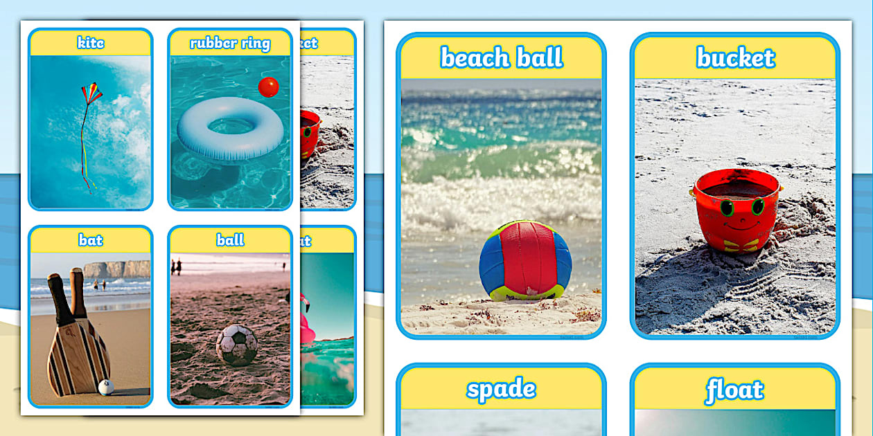 Beach Toys Photo Flashcards (teacher made) - Twinkl