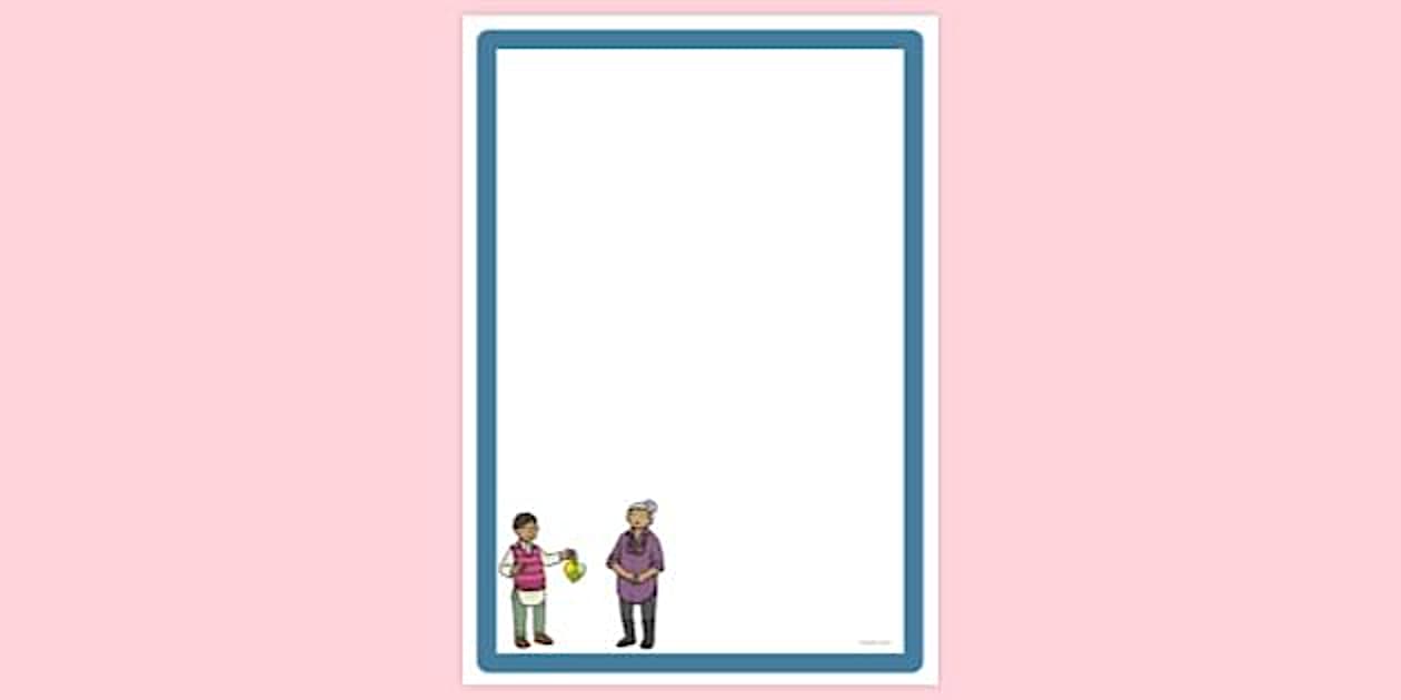 Simple Blank Boy Giving Gift Page Border | Page Borders