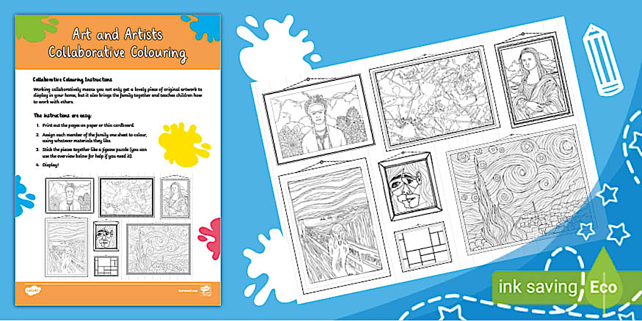 Art and Artists Family Collaborative Colouring - Twinkl