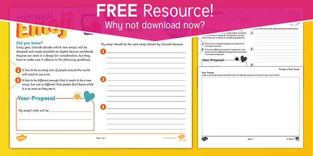 FREE! - 😊 Design a New Emoji Activity (teacher made)