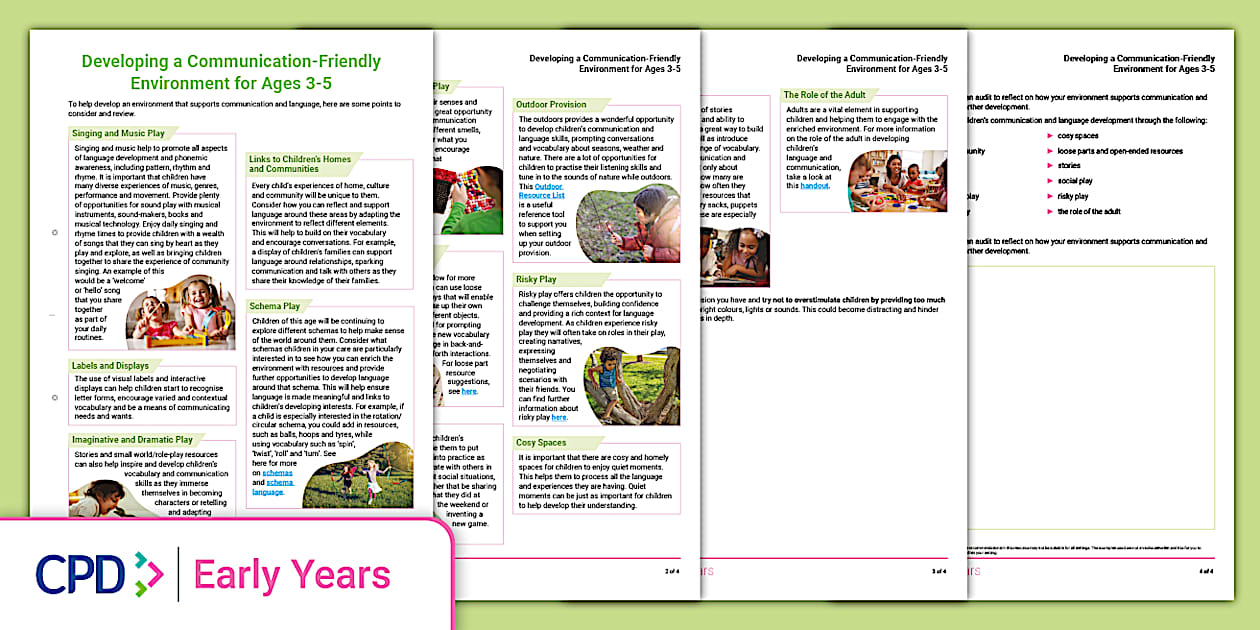 Communication and Language Enriched Environment (Ages 3-5)