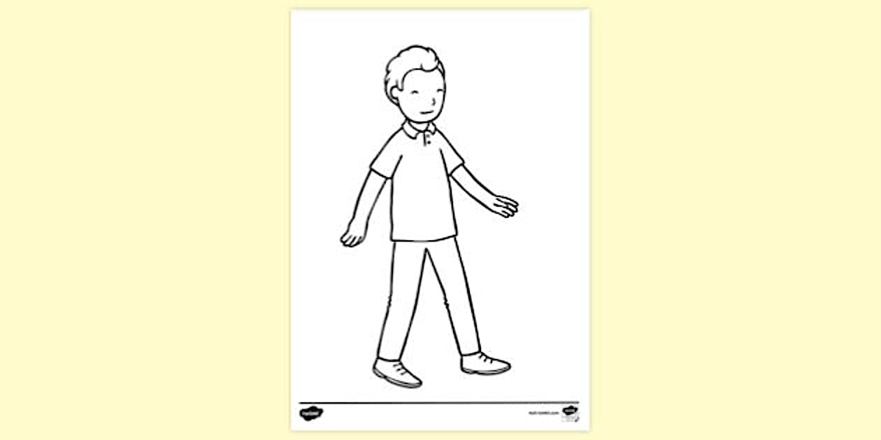 Man Walking Colouring | Colouring Sheets (teacher made)