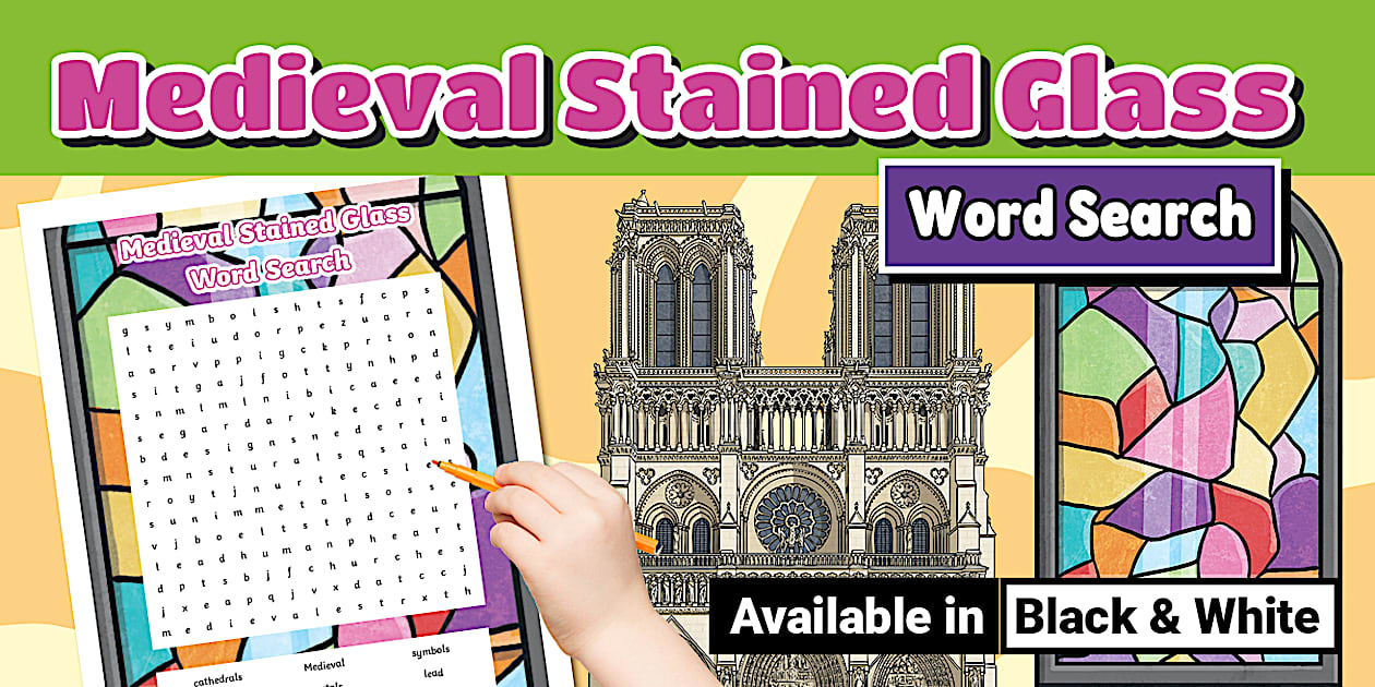 Medieval Stained Glass Word Search