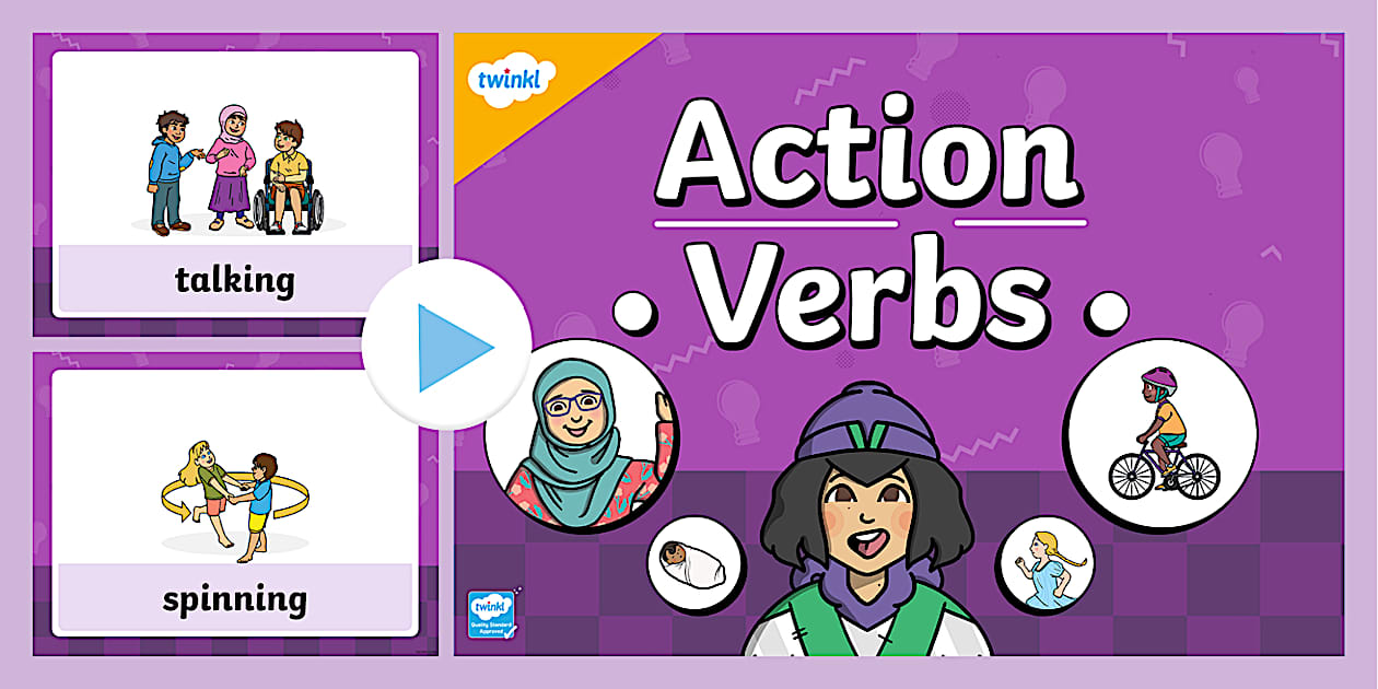 Action Verbs Display PowerPoint (teacher made) - Twinkl