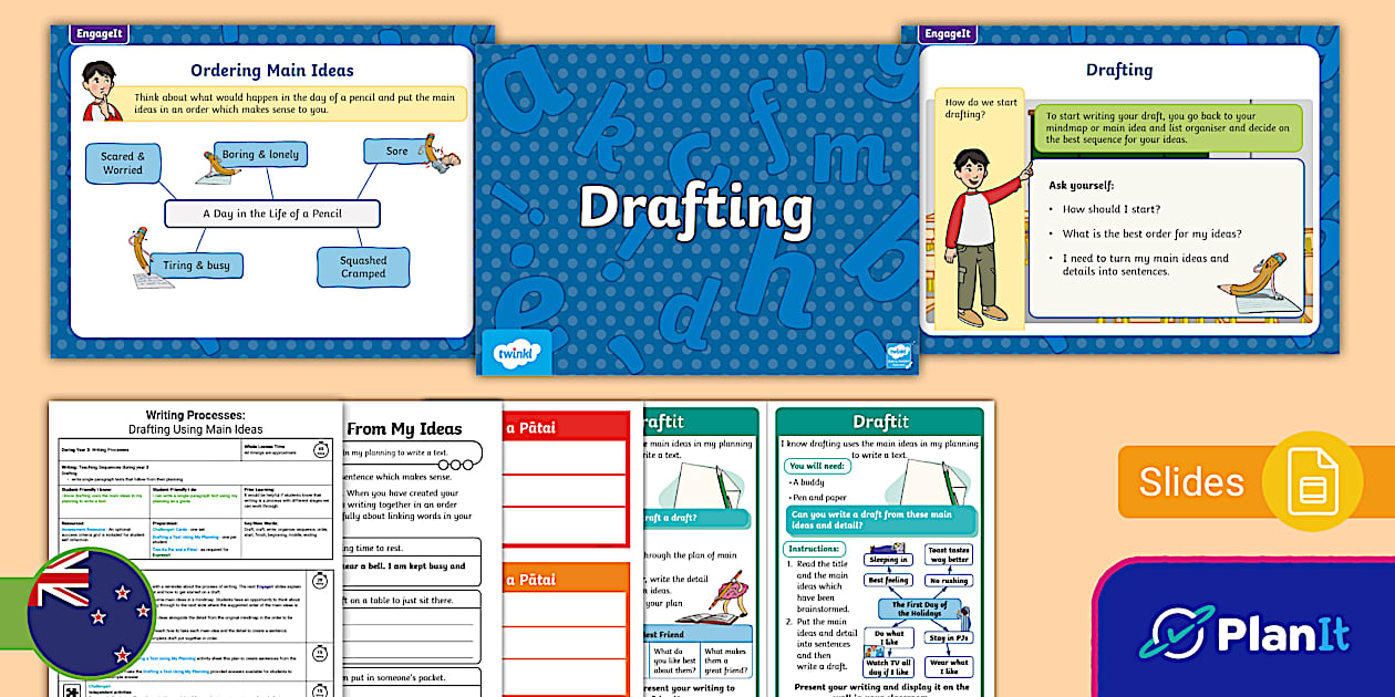 During the third year: Drafting Using Main Ideas - Twinkl