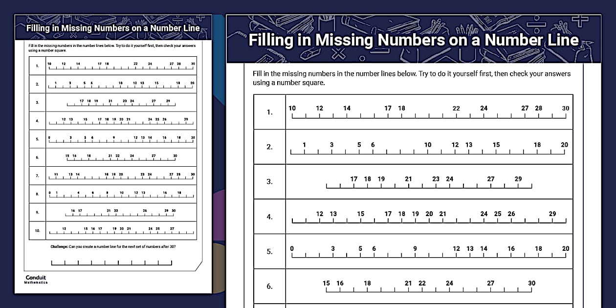 Reinforcing Number: Fill in the Missing Number to 30 Activity