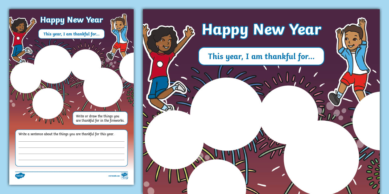 Happy New Year- This Year I Am Thankful For... KS1 - Twinkl
