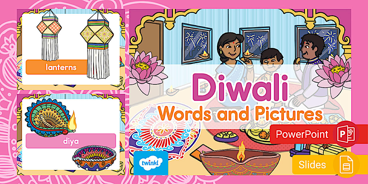 Diwali Words and Pictures PowerPoint for Kids | Twinkl USA