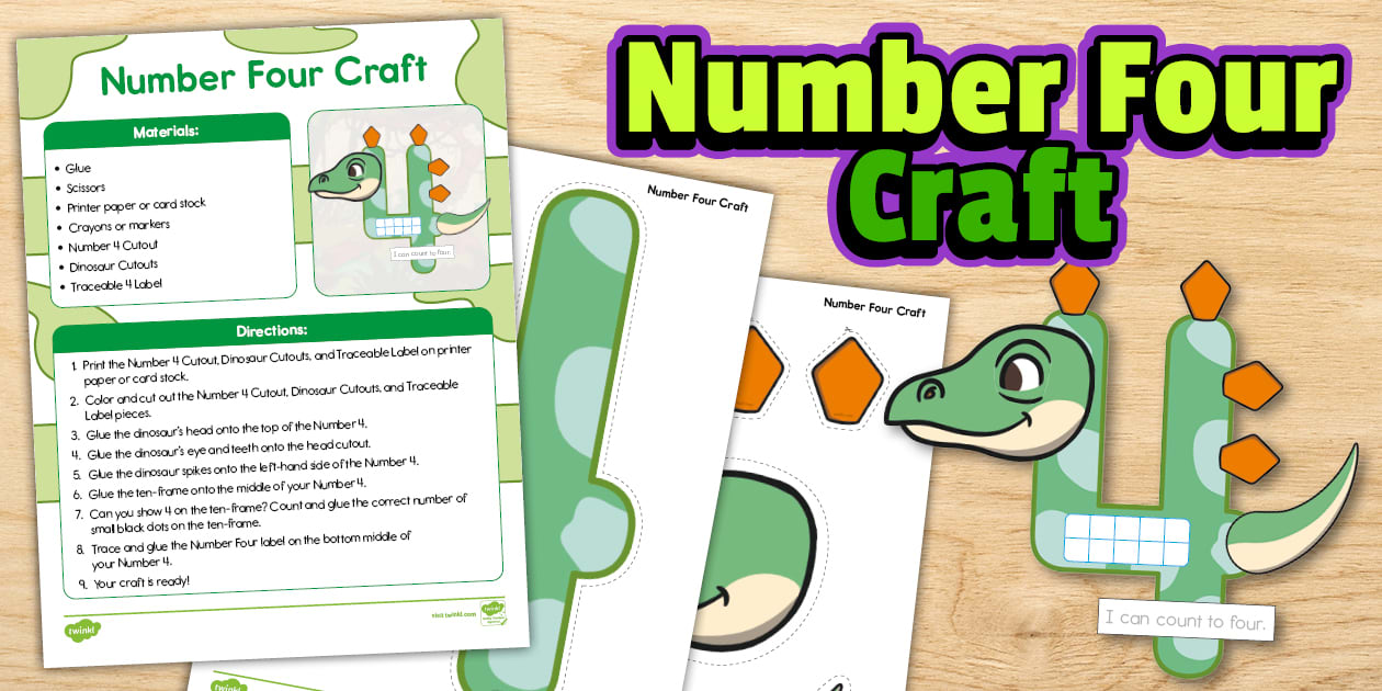 Number Four Craft (teacher made) - Twinkl