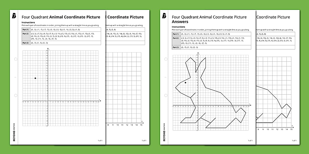 👉 Animal Coordinate Picture (Rabbit) (teacher made)